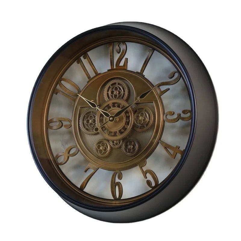Whispering Wheel Luxury Designer Wall clock With Moving Gear Mechanism – thedecorvilla
