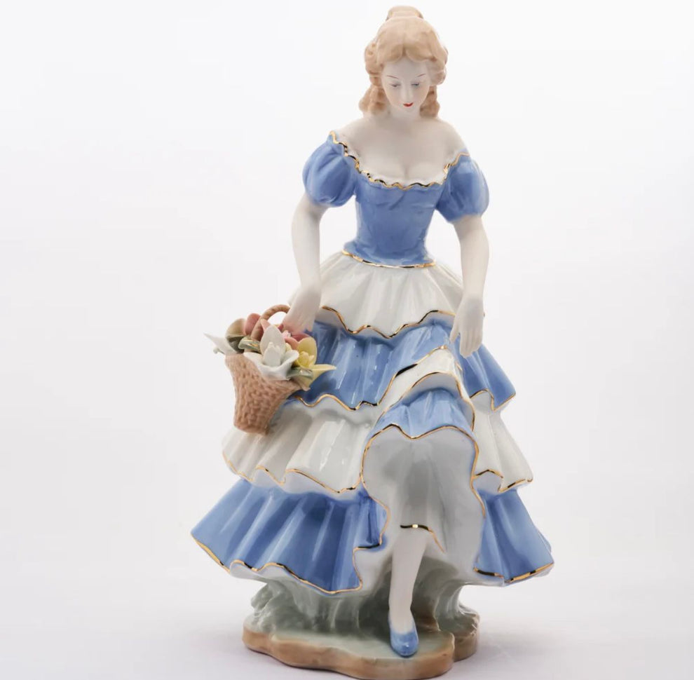 Victorian Lady Walking Back Home Showpiece – thedecorvilla